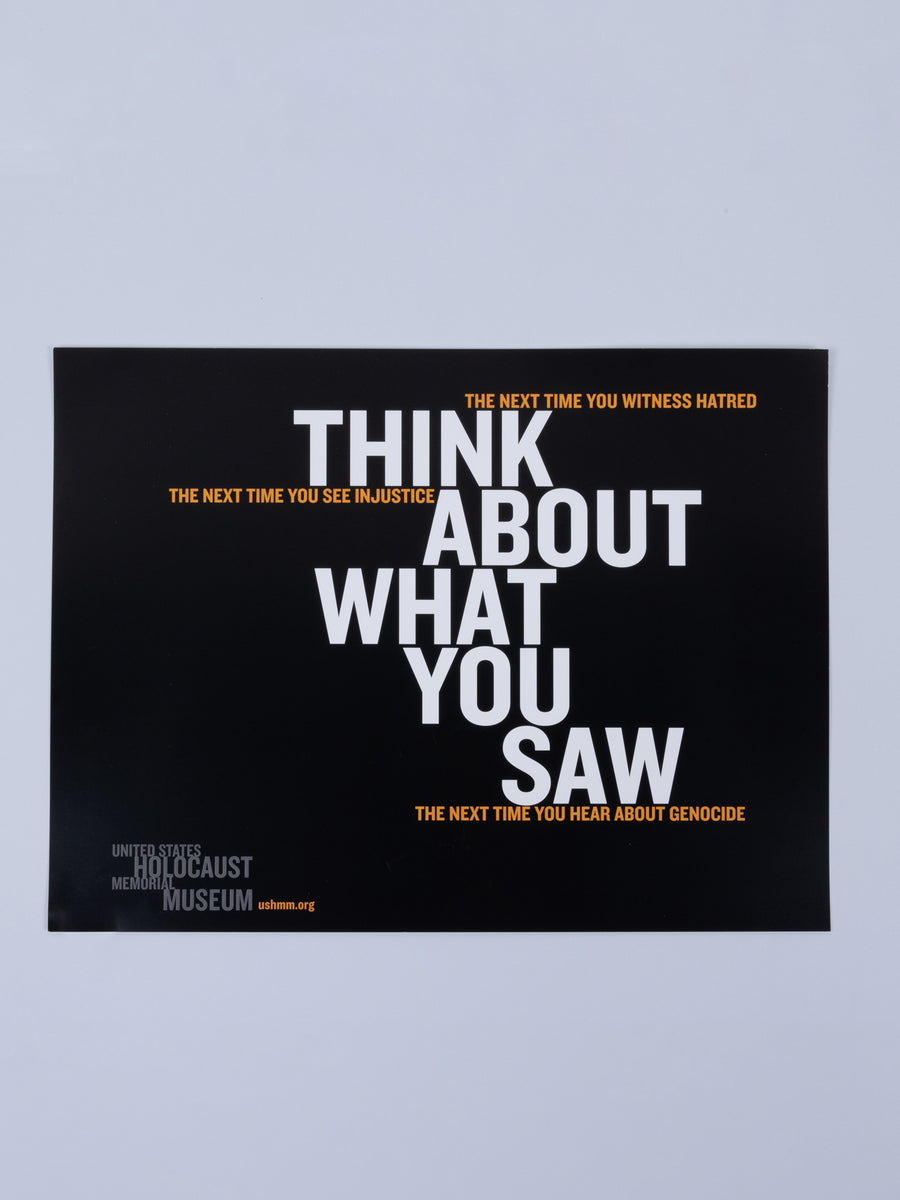 "Think About What You Saw" Poster / Postcard – United States Holocaust ...